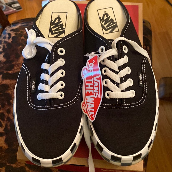 Vans | Shoes | Vans Authentic Classic Checkered Black White Stacked ...